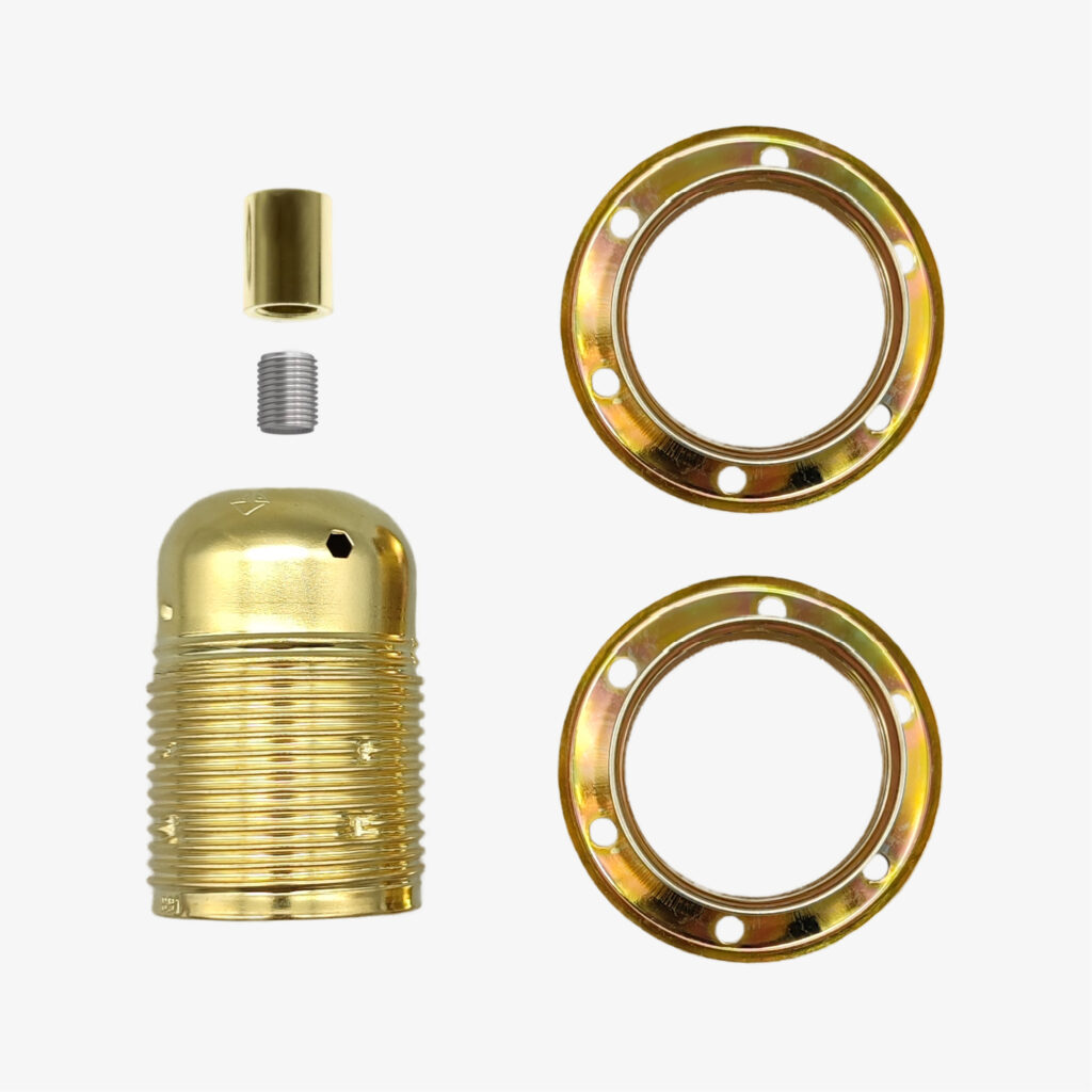 Lampholder Brass E27 Double Ferrule Metal - MC Fact