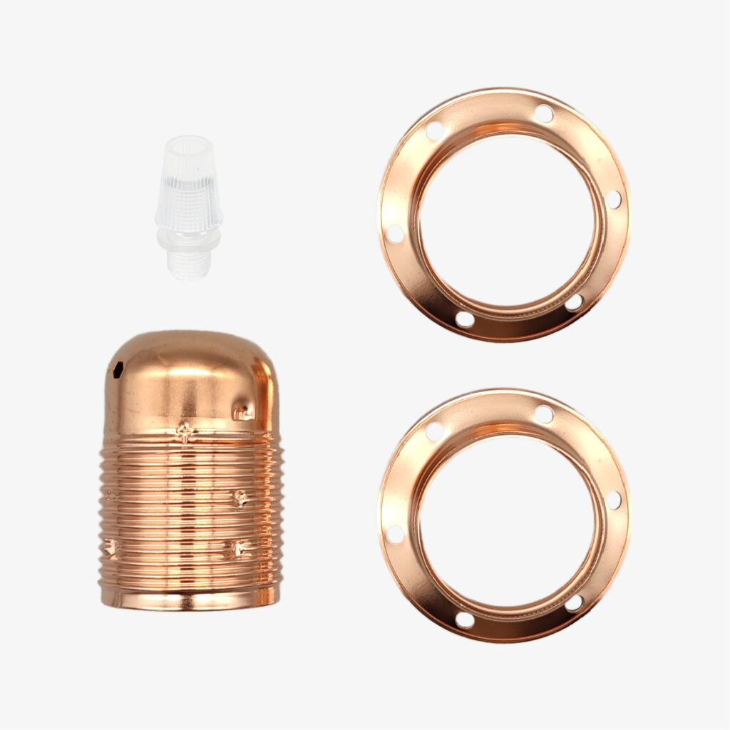 Douille lampe cuivre E27 double férule métal - MC Fact