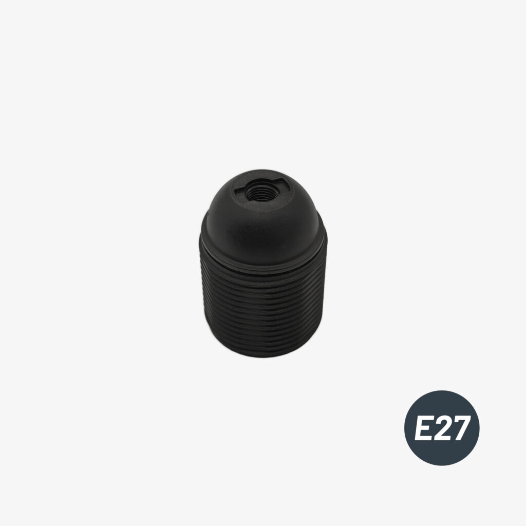 Douille plastique E27 noir filetage complet - MC Fact