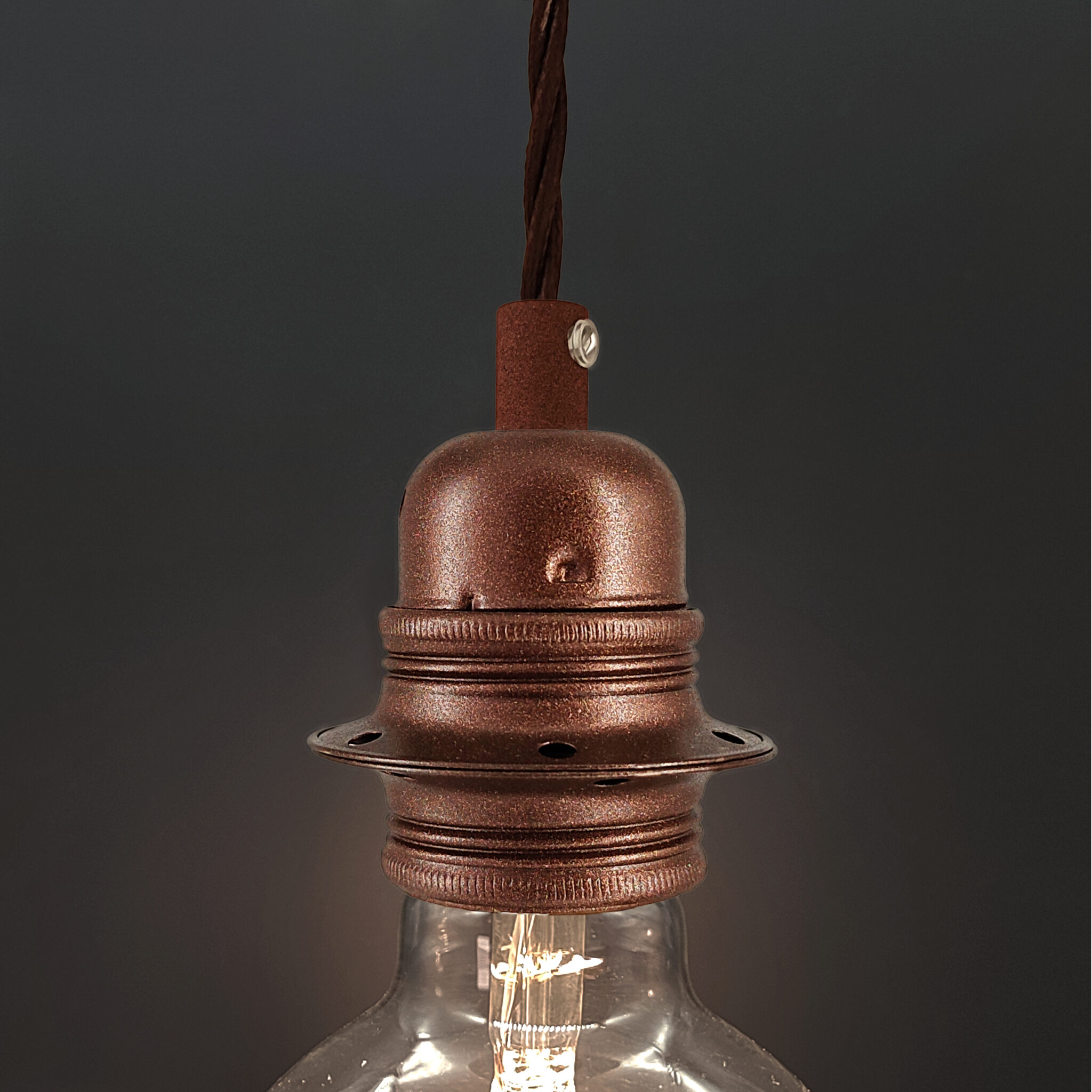 Douille lampe rouille E27 double férule métal - MC Fact