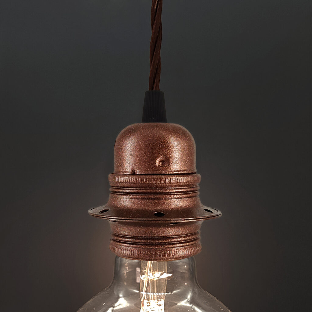 Douille lampe rouille E27 double férule métal - MC Fact