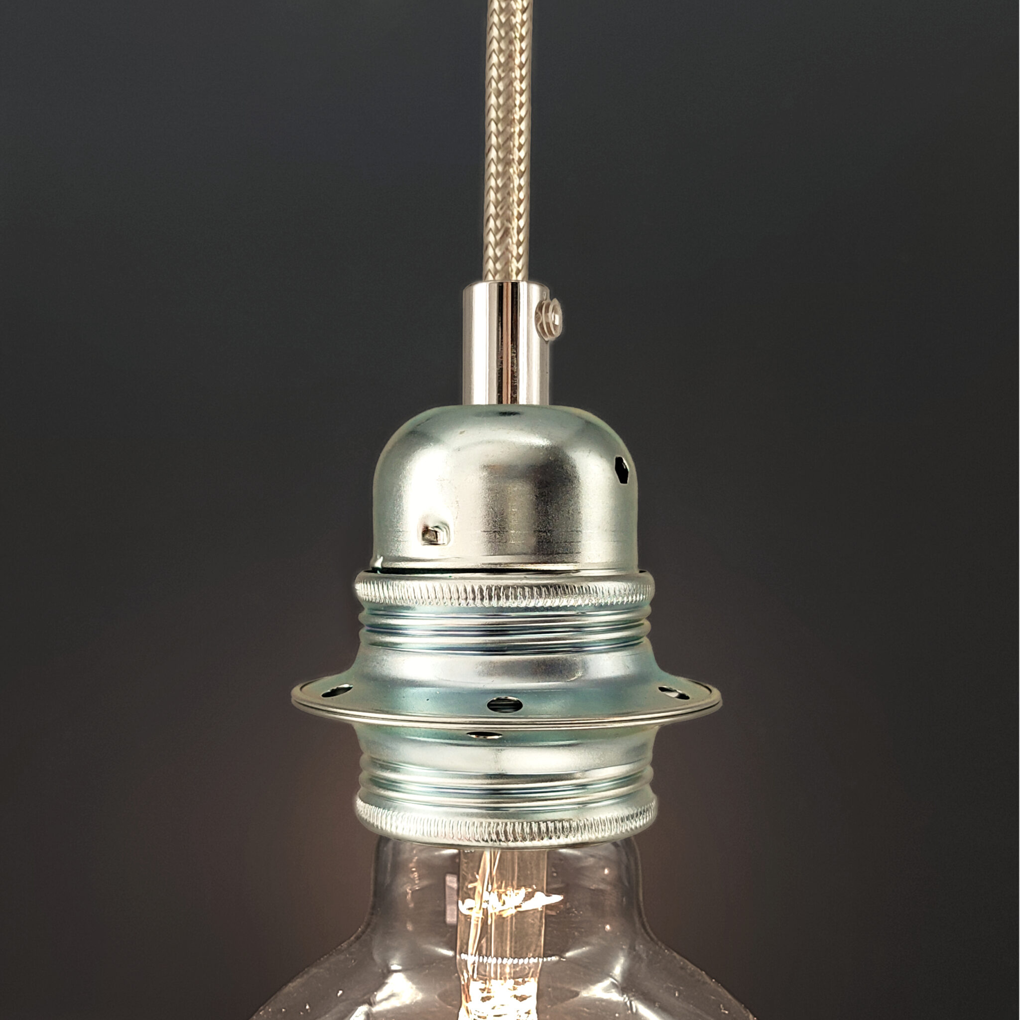 Lampholder Chrome E27 Double Ferrule Metal - MC Fact