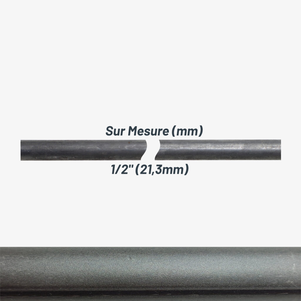 Tube acier noir série moyenne grenaillé gris moyen - MC Fact