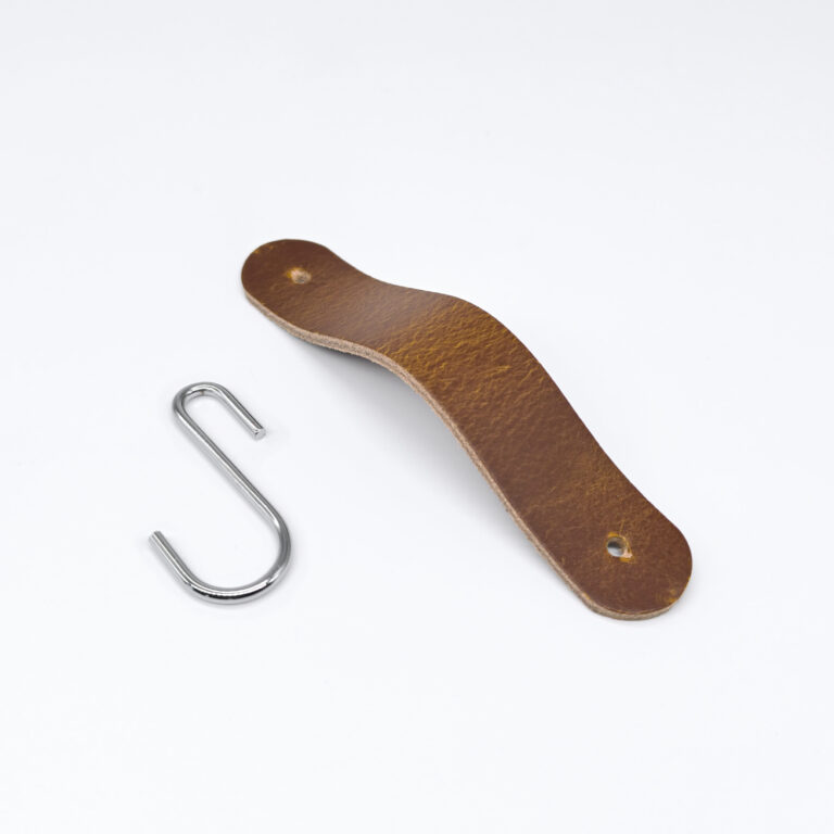 Rounded Leather Cognac Clothes Hook - MC Fact