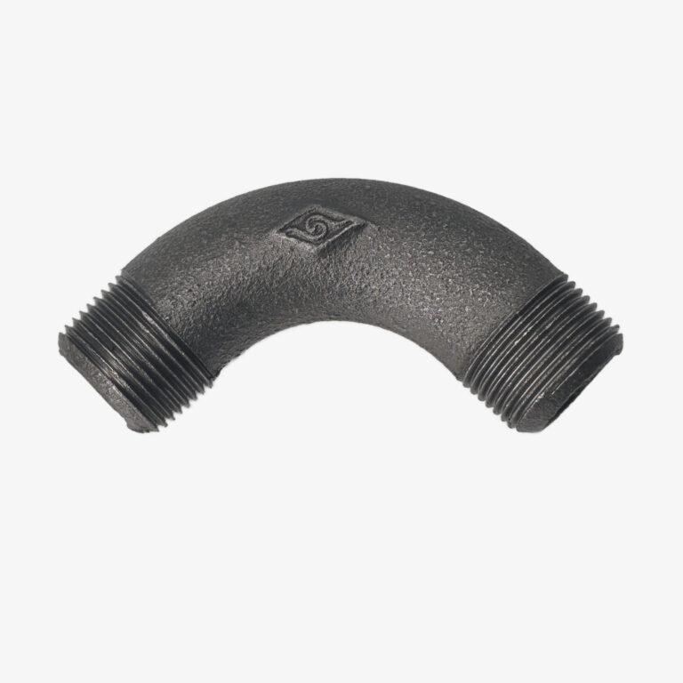 Long Elbow Male Male 90° Radius Malleable Cast Iron - MC Fact