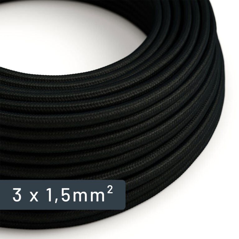 Cable Large Section Round Black 1,5mm2 - MC Fact